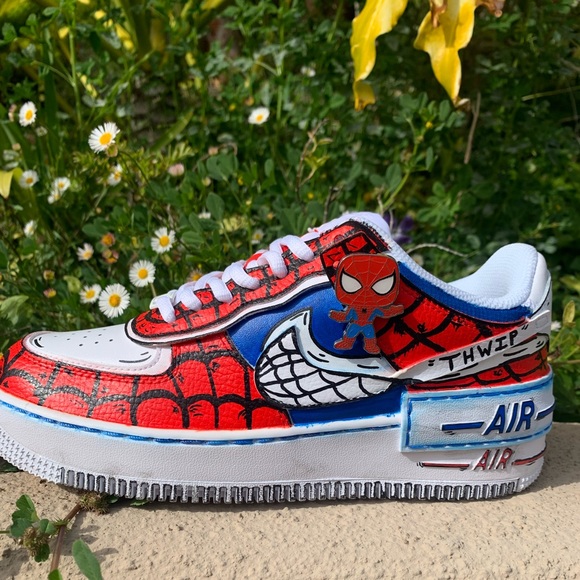 Nike | Shoes | Af Shadow Custom Spiderman Signed By Marc Guggenheim ...